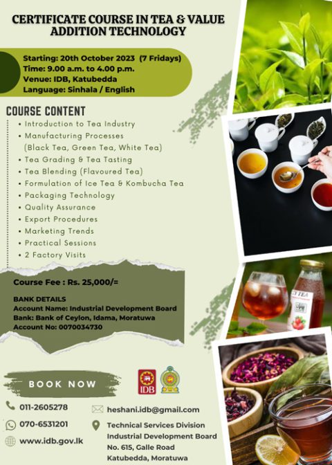 Certificate Course on Tea and Value Addition Technology | IDB