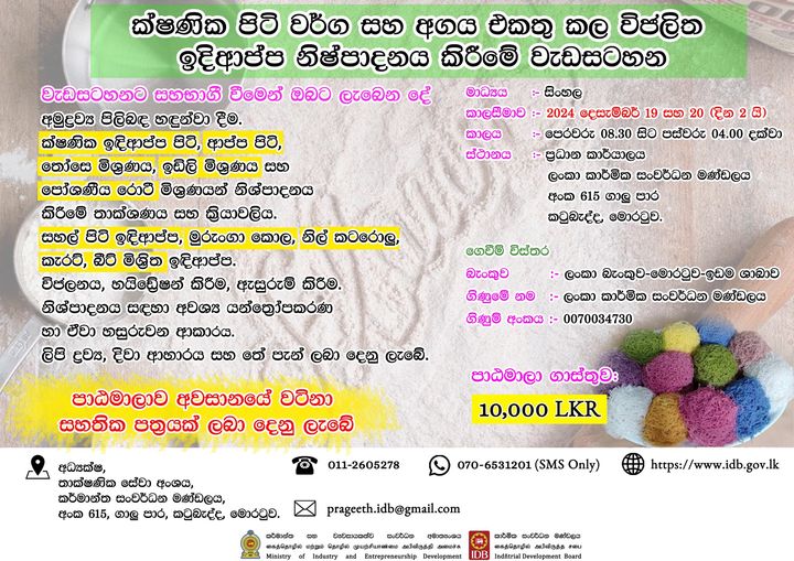 Manufacturing of Instant Flour and value added dehydrated string ...