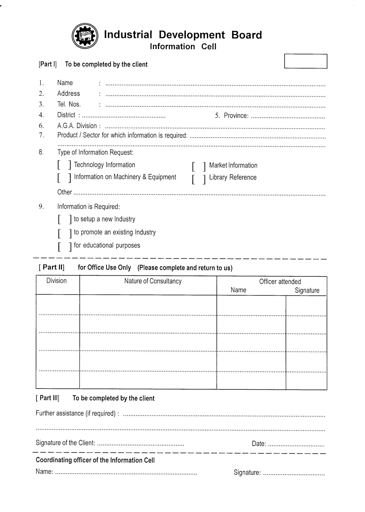 Application Forms - Industrial Development Board