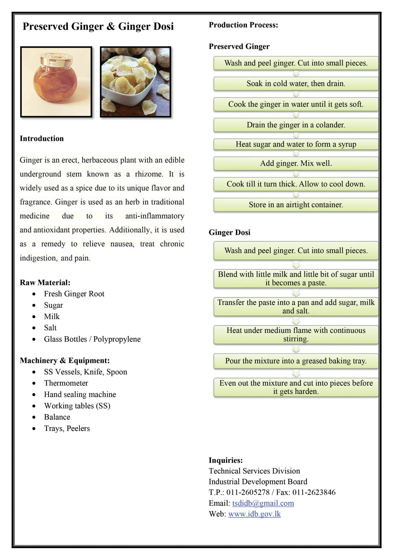 Product Profile - Industrial Development Board