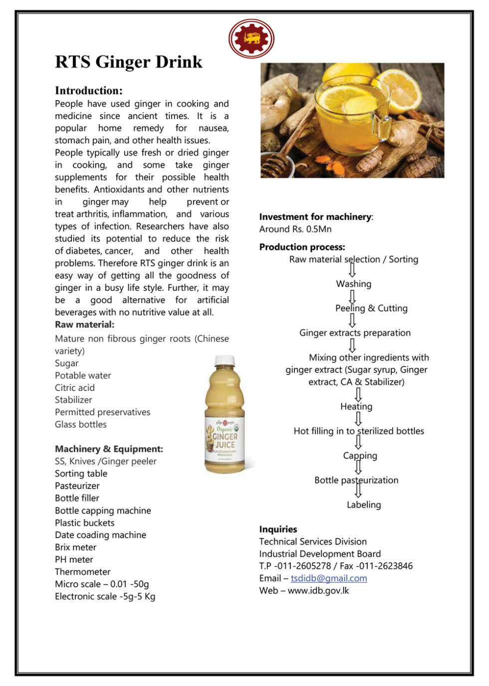 Product Profile - Industrial Development Board